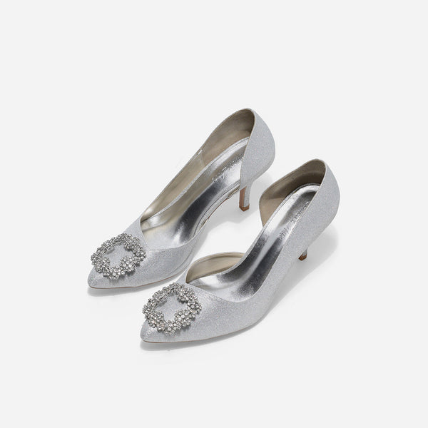 Jade Cynthia Silver Pumps | Christy Ng International Pte. Ltd.